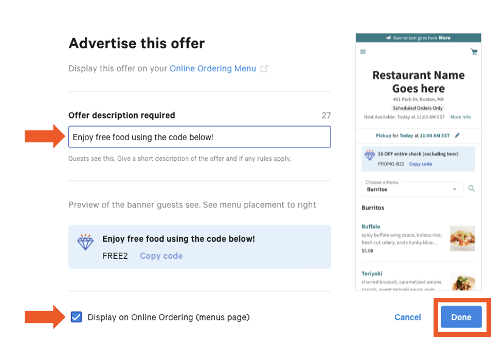 How to Set up a Discount Code for Online Orders