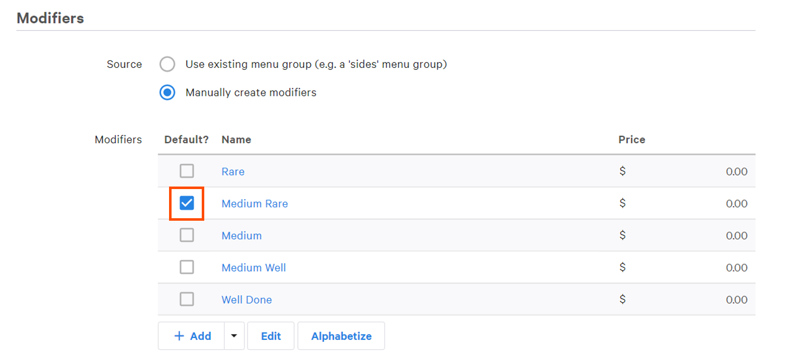 Creating Default Modifiers