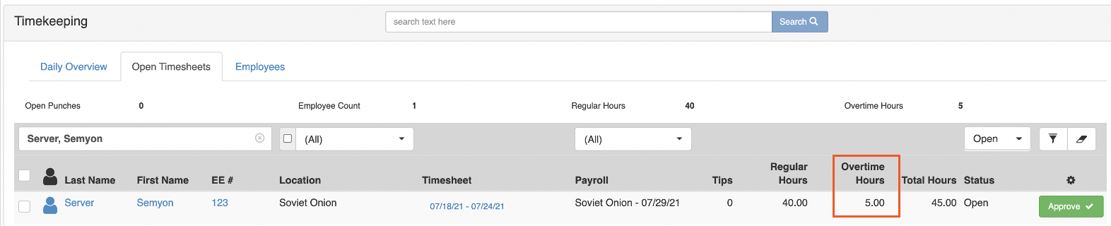 Toast Payroll: Overtime