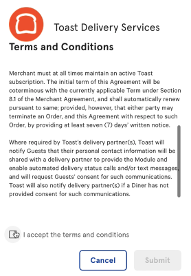 Getting Started: Toast Delivery Services Signup & Setup