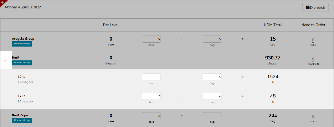xtraCHEF: Inventory Counts