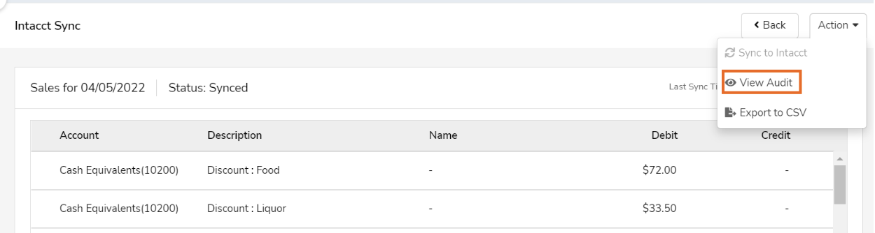 xtraCHEF: Sales Journal Sync to Intacct