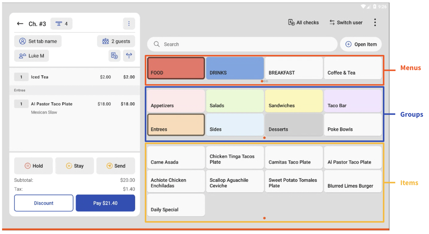 New POS Experience Ordering Screens