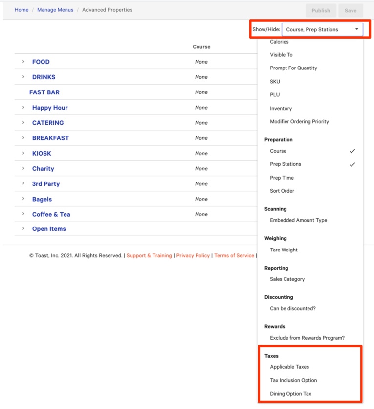 Setting Up Tax Rates and Adjusting Tax Options