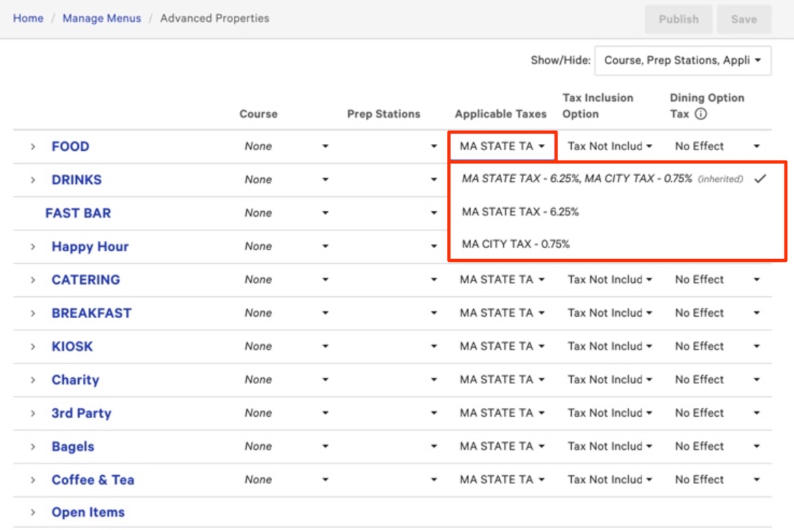 Setting Up Tax Rates and Adjusting Tax Options