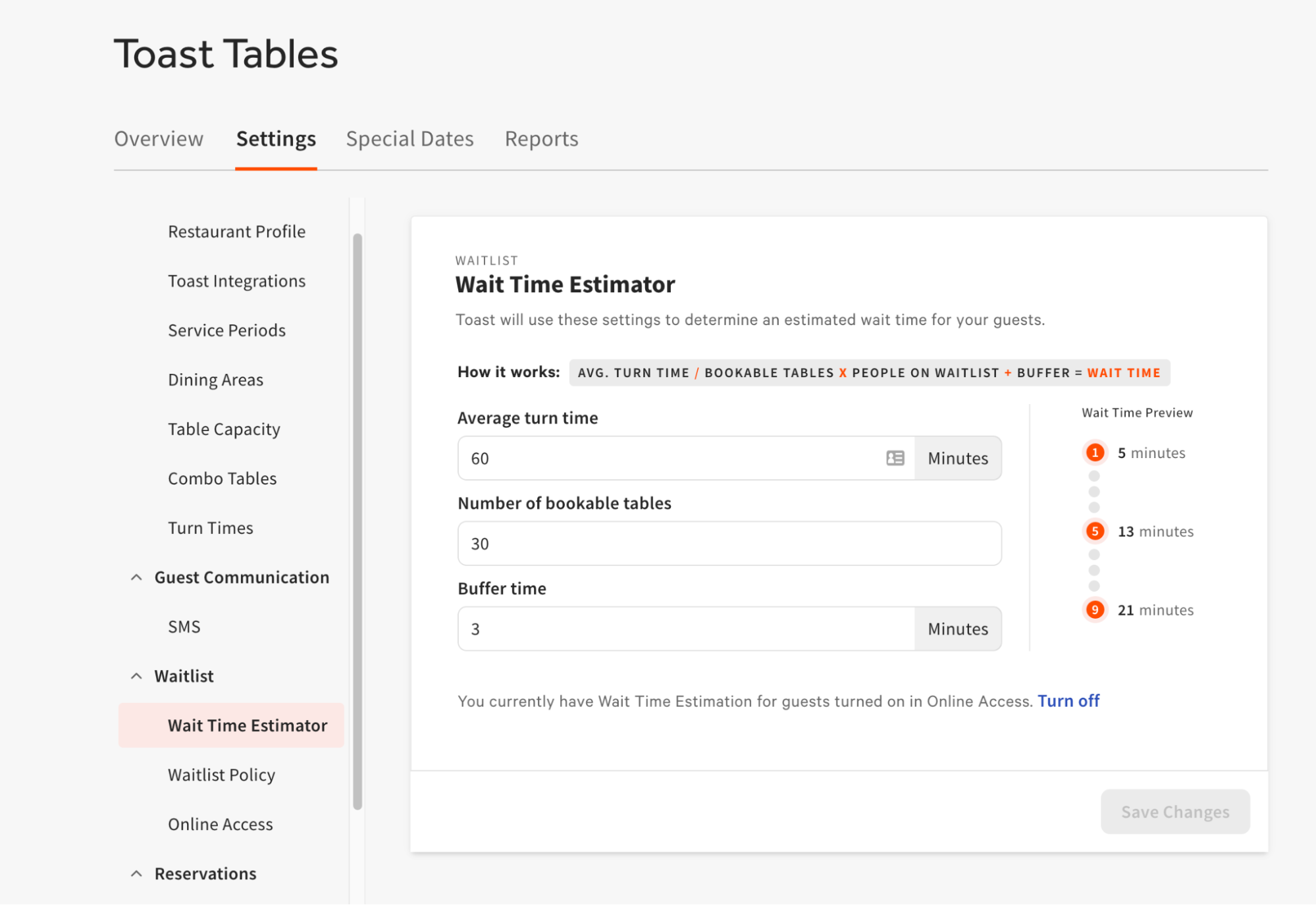Getting Started: Toast Tables