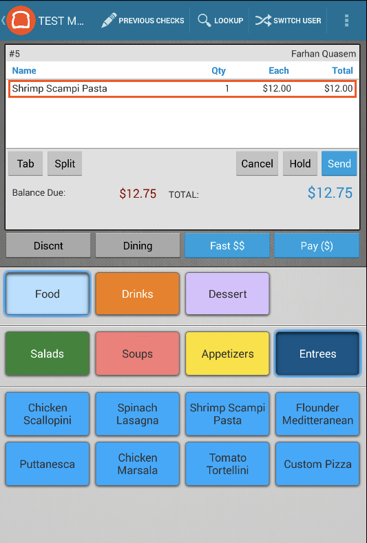 Getting Started: Starting and Sending an Order on the POS