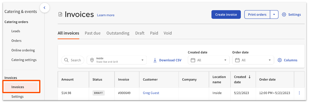 Getting Started: Toast Catering and Events