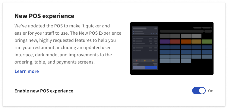 Setting Up the New POS Experience