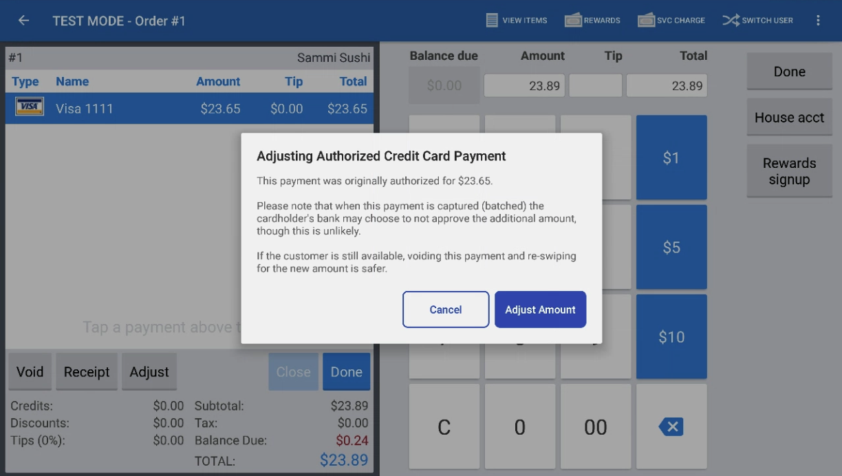 Adjusting Credit Card Payments