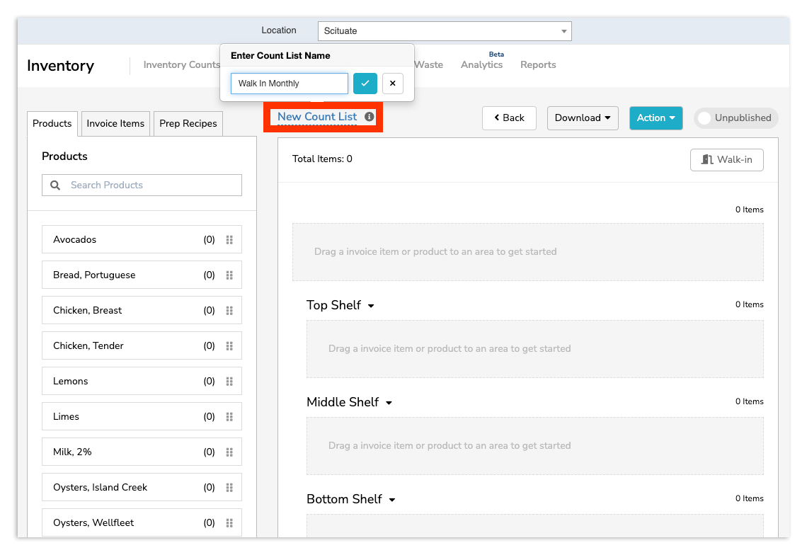 xtraCHEF: Inventory - Getting Started (Area Setup and Count Lists)