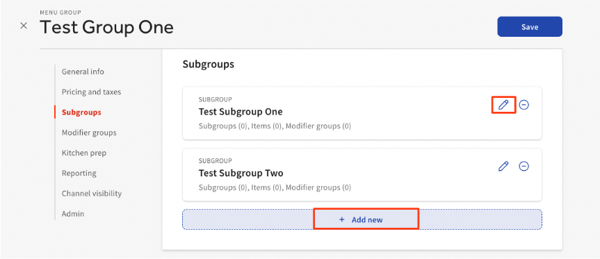 Creating Menus, Groups, Subgroups and Items in the Menu Builder