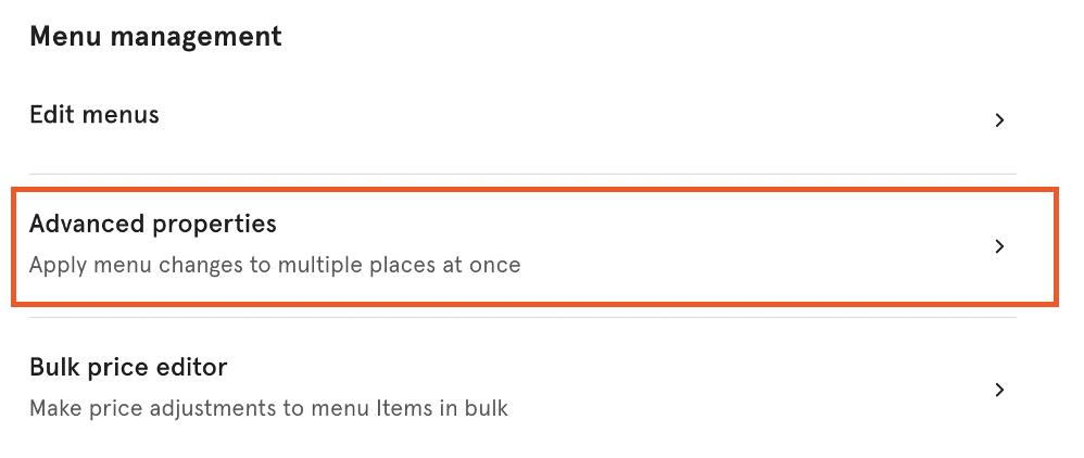 Applying Settings to Your Menu in Bulk