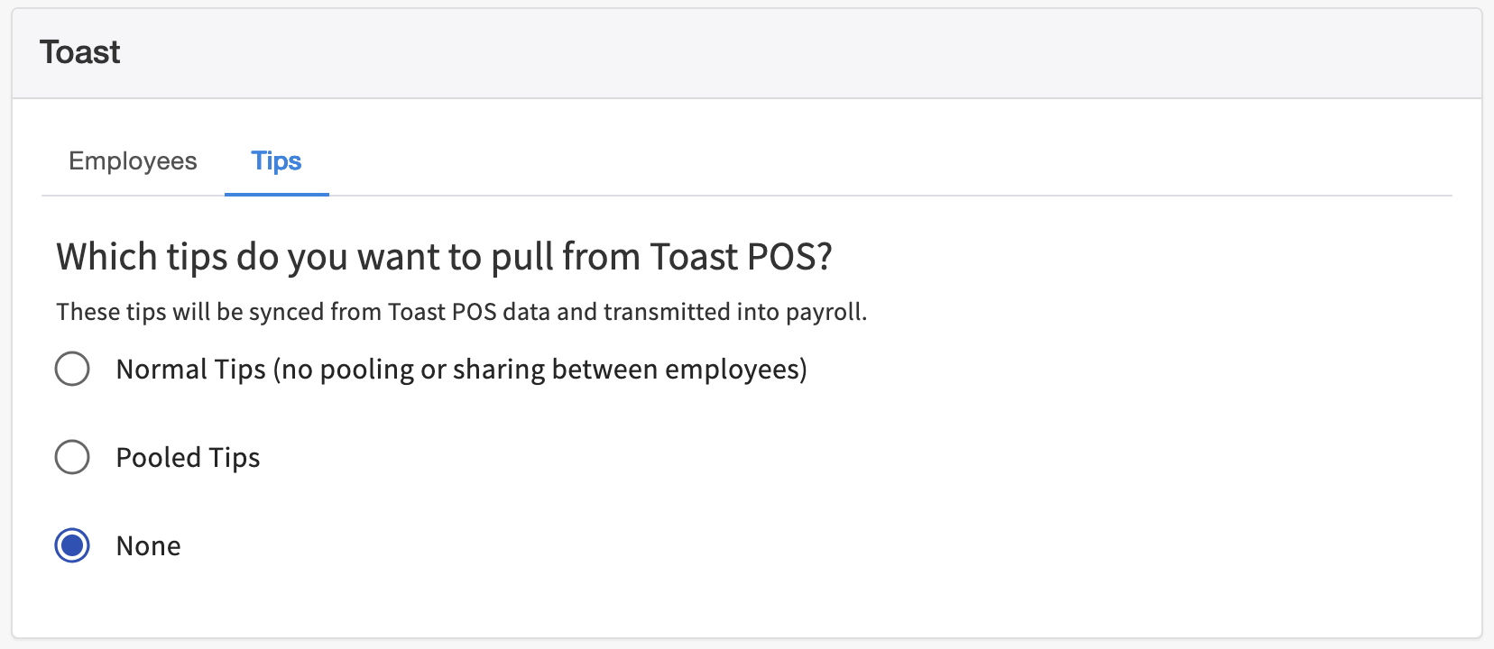 Toast Payroll: Setting up Toast's Tips Manager in Toast Payroll
