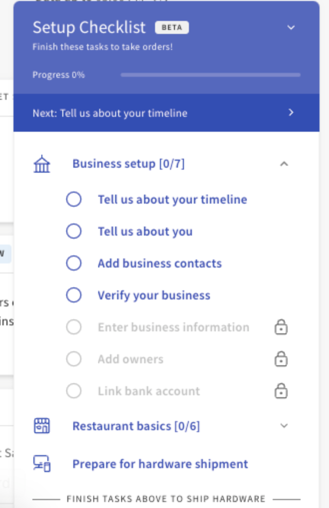 Completing Your Toast Business Setup Tasks