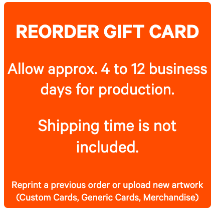 Ordering New Gift Cards