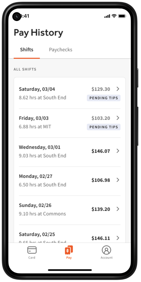The MyToast App: Pay