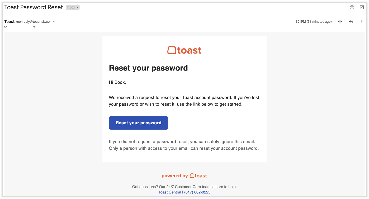 The MyToast App: Account