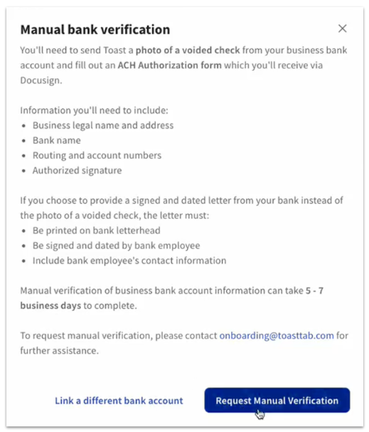 Update Your Bank Account