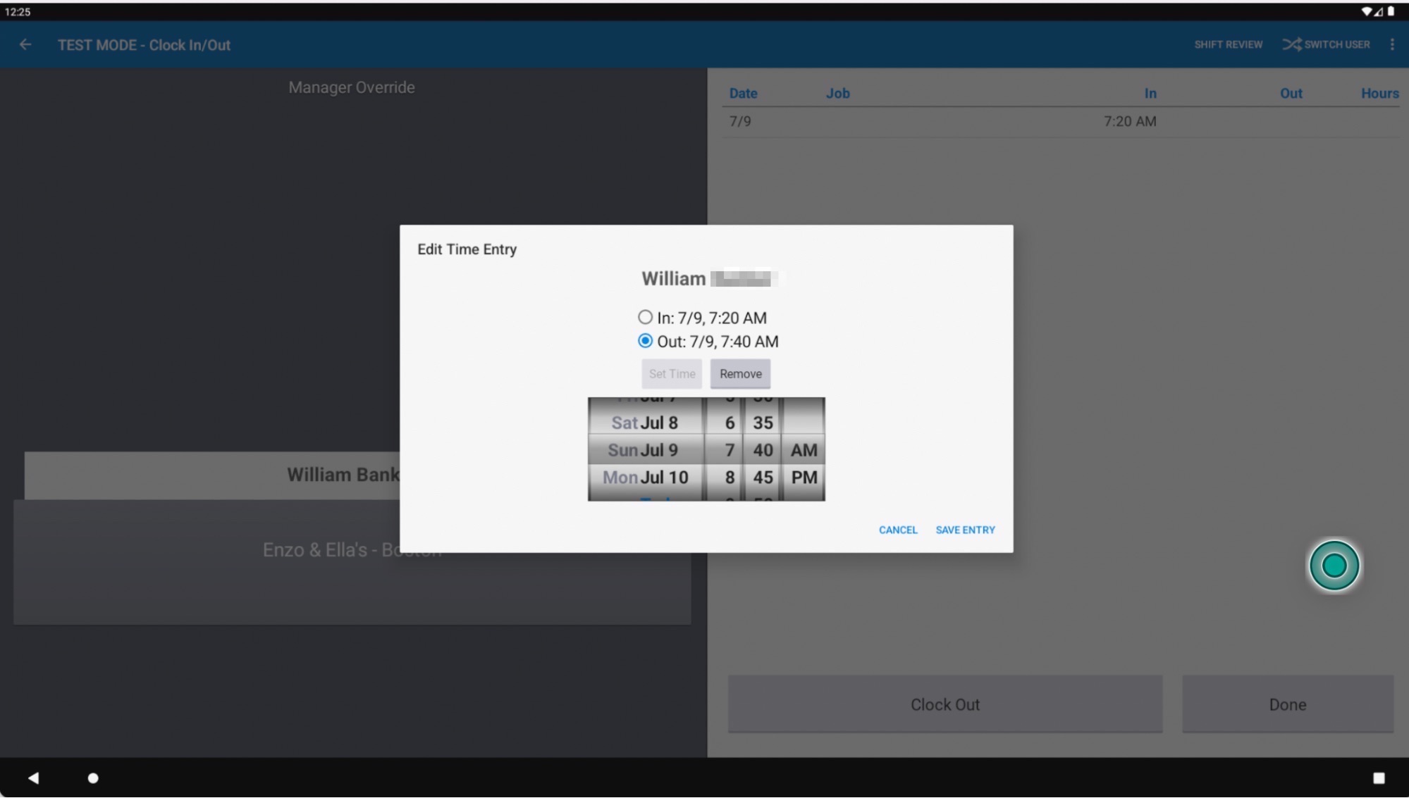 Adjust Time Entries of Shifts When They Run Over
