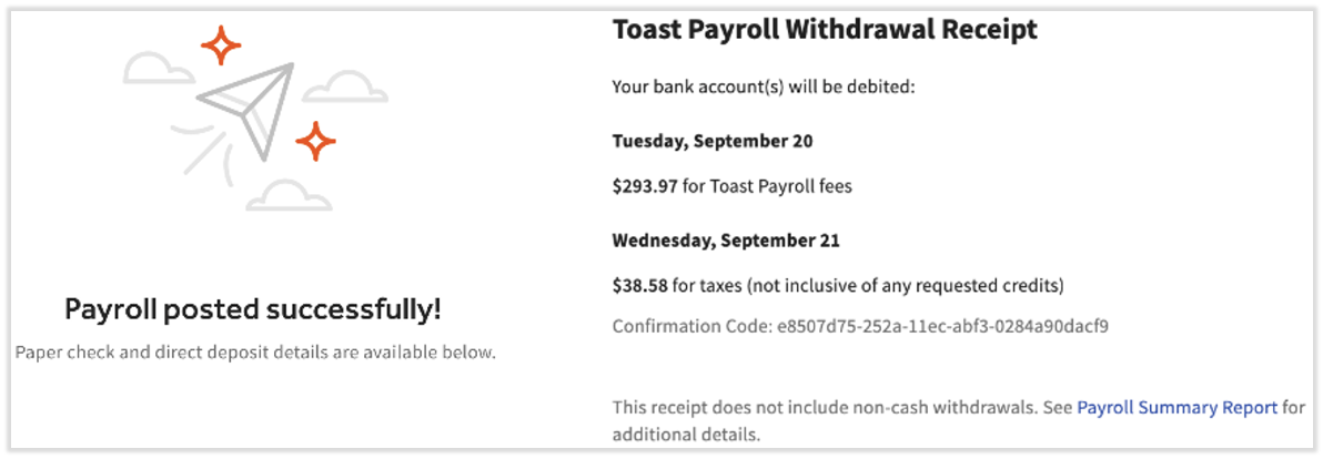 Toast Payroll: Manage Debit and Withdrawal Schedules