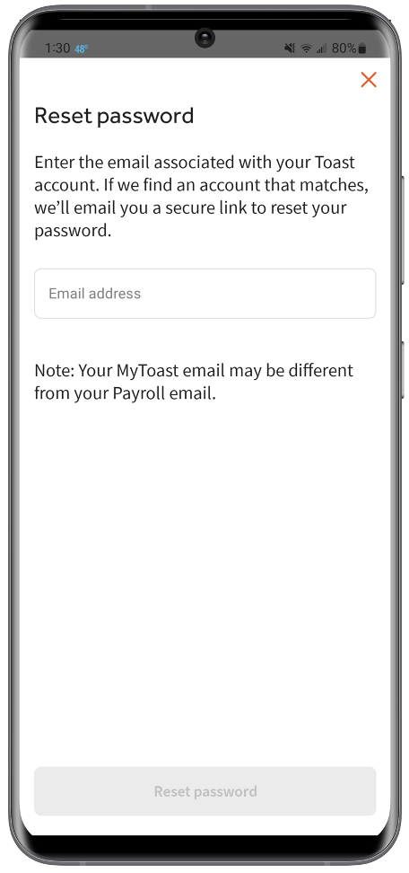 The MyToast App: Account