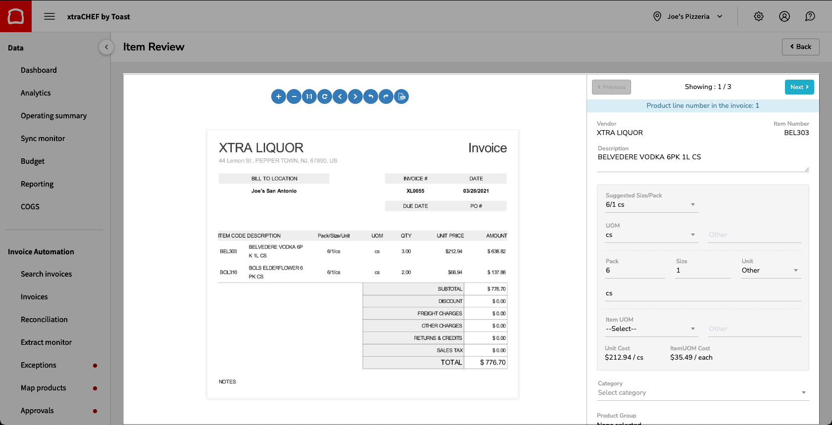 xtraCHEF: Item Review