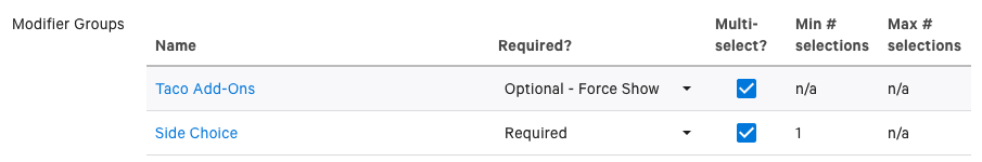 Advanced Modifier Configuration