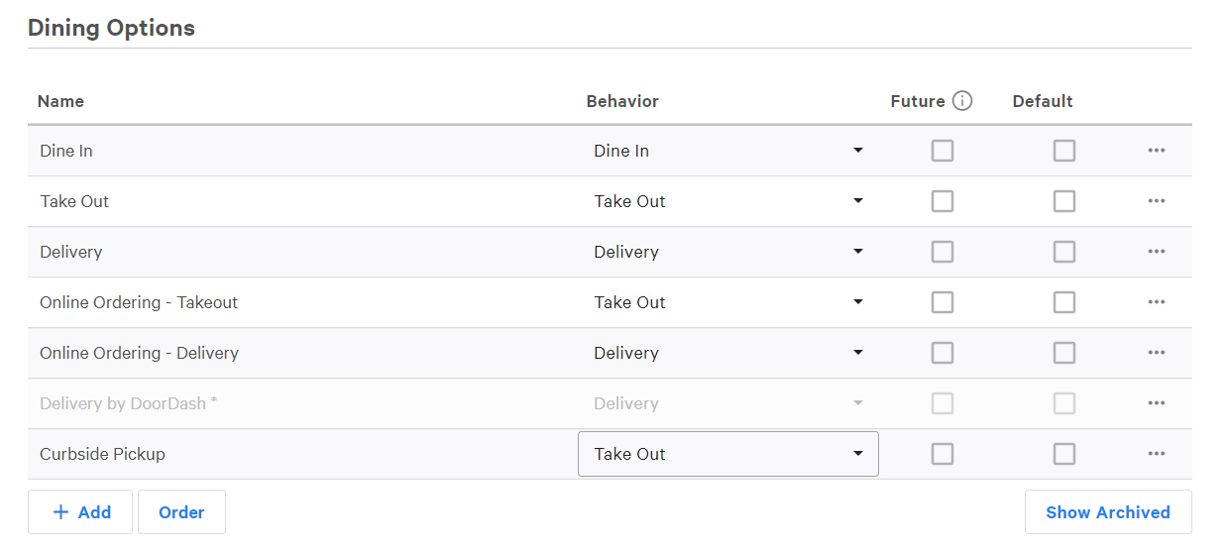 Online Ordering: Advanced Settings