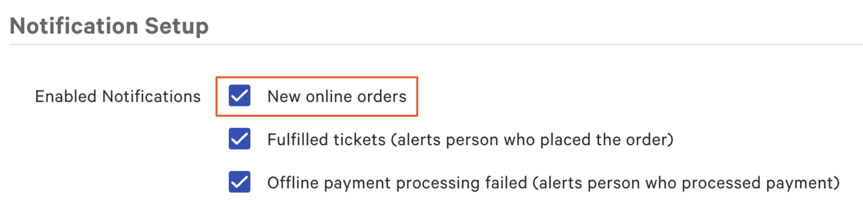 Online Ordering: Advanced Settings