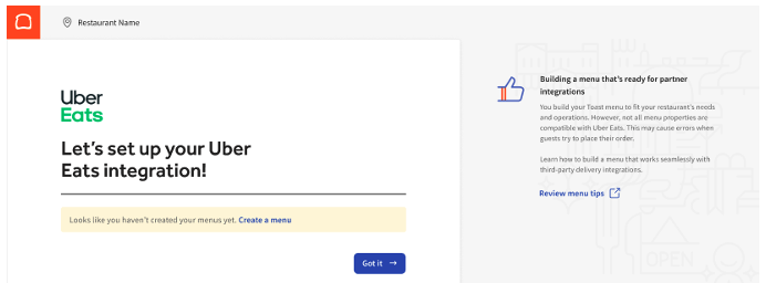 Getting Started: Uber Eats Integration