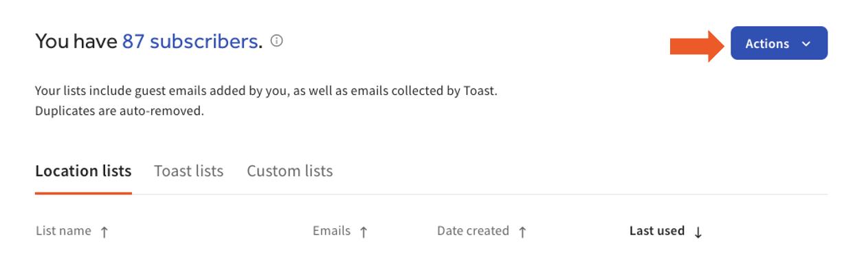 Managing Your Toast Marketing Audience