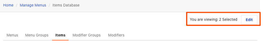 Using the Items Database to View, Archive, Restore and Version Menus