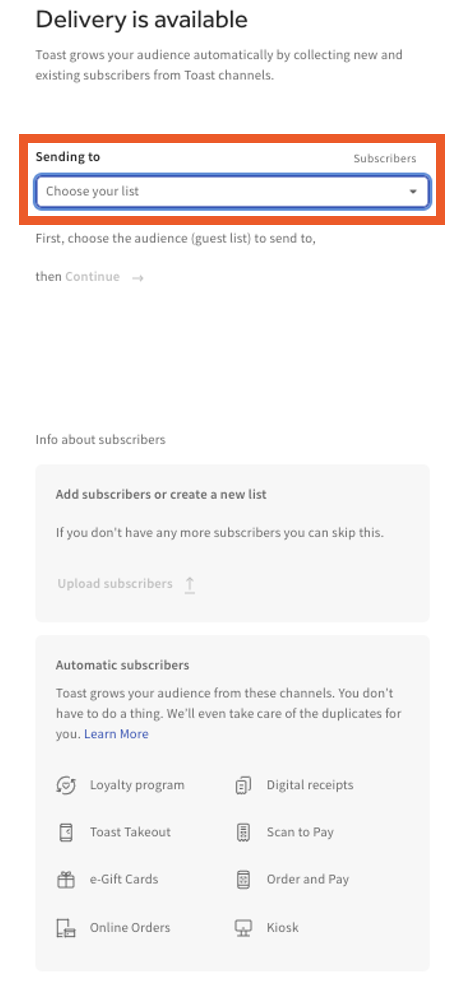 Getting Started: Launching Your First Toast Marketing Campaign