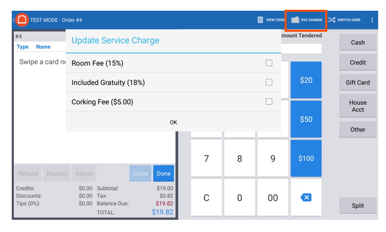 How to Create a Service Charge
