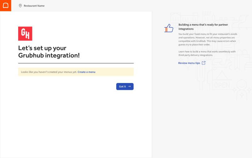 Getting Started: Grubhub Integration