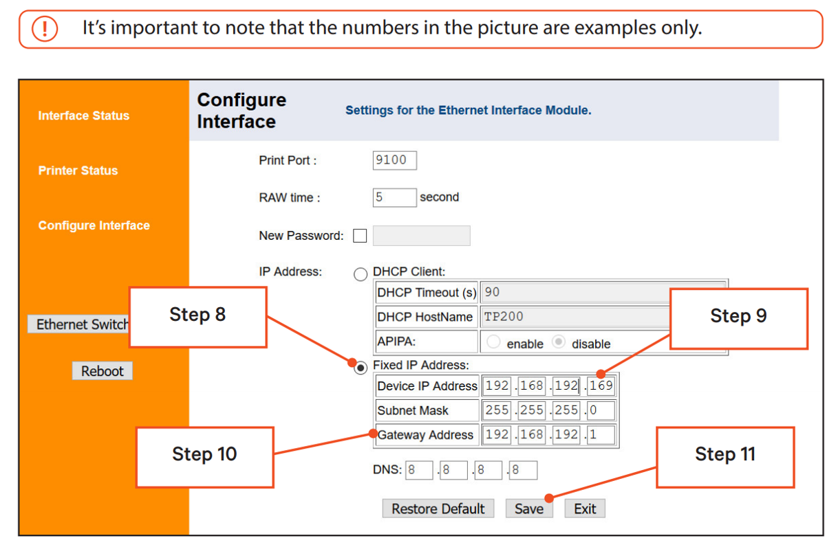 Changing Your TP200 Toast Printer's Static IP Address