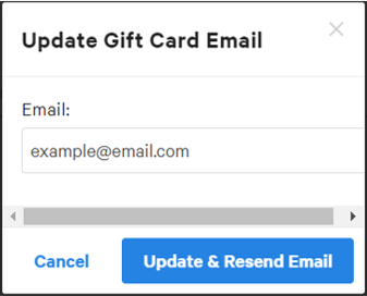 Resending E-Gift Cards