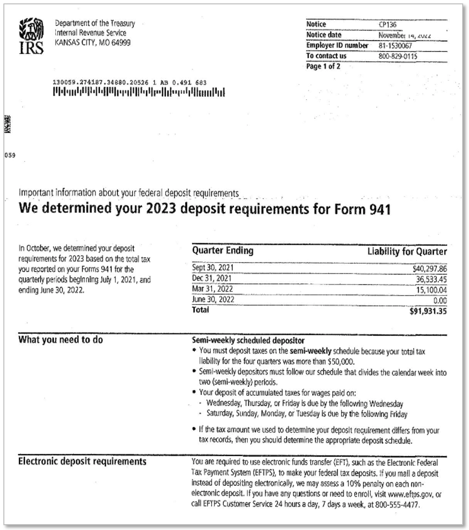 Toast Payroll: Examples of State Withholding and UI Tax Notices