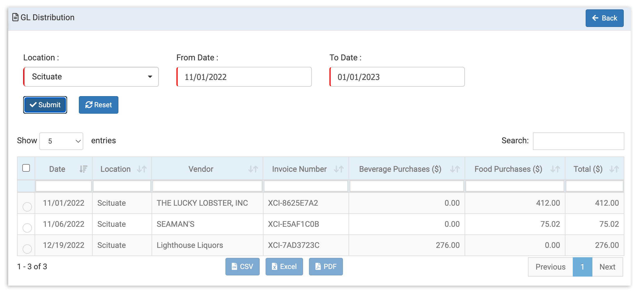 xtraCHEF: Reports - Accounting