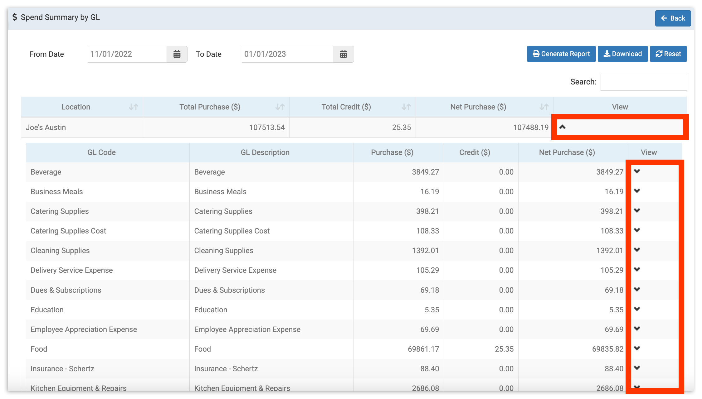 xtraCHEF: Reports - Accounting