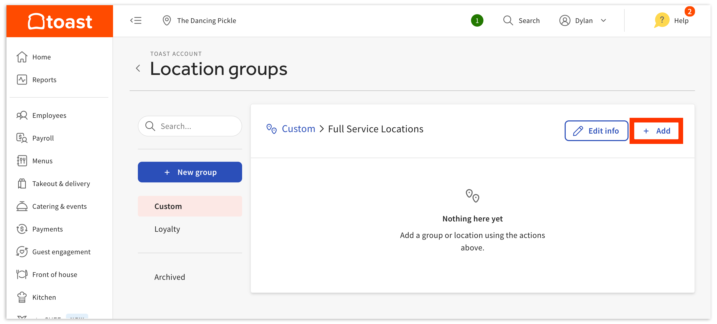 Creating, Viewing, and Editing Location Groups