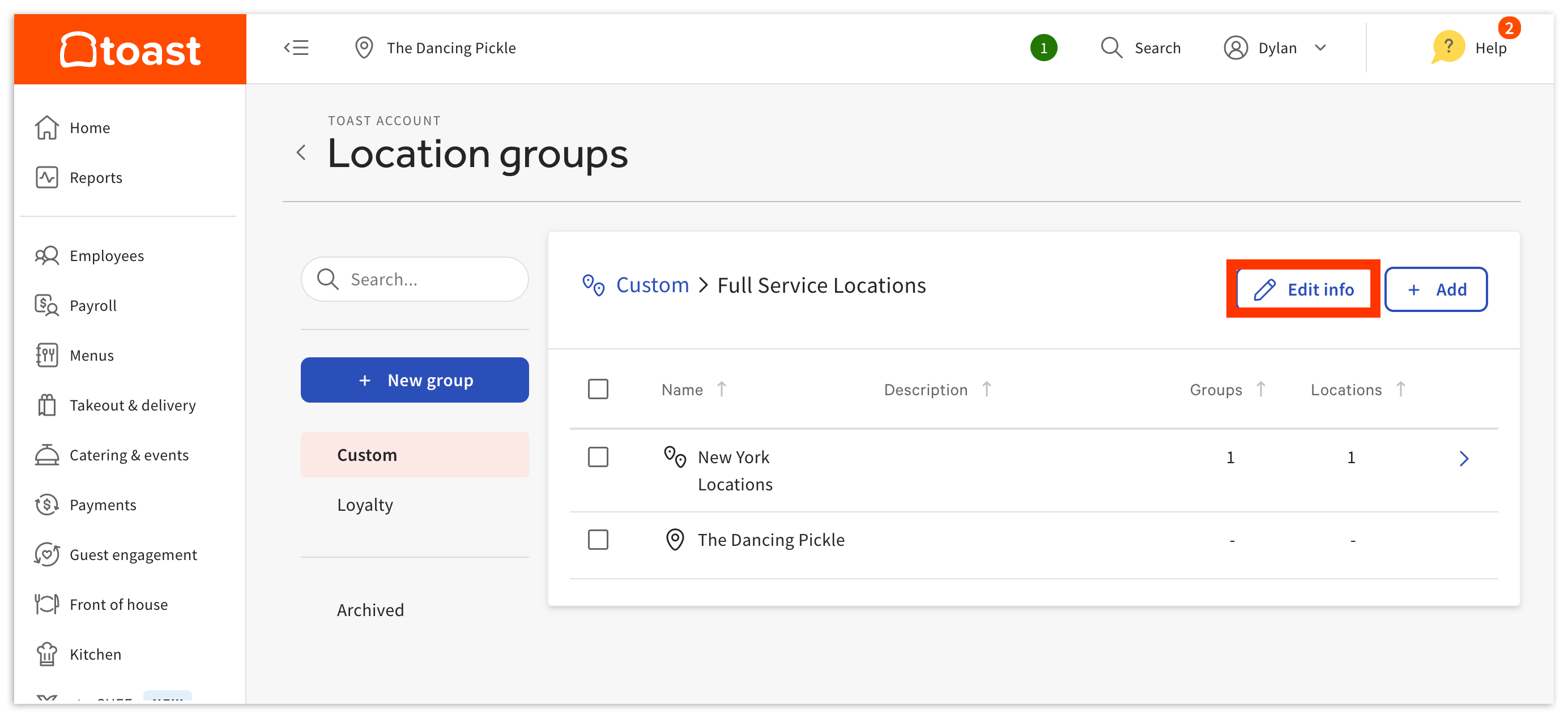 Creating, Viewing, and Editing Location Groups