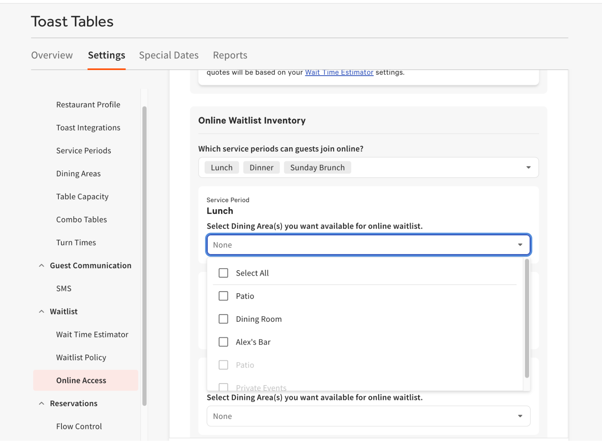 Getting Started: Toast Tables