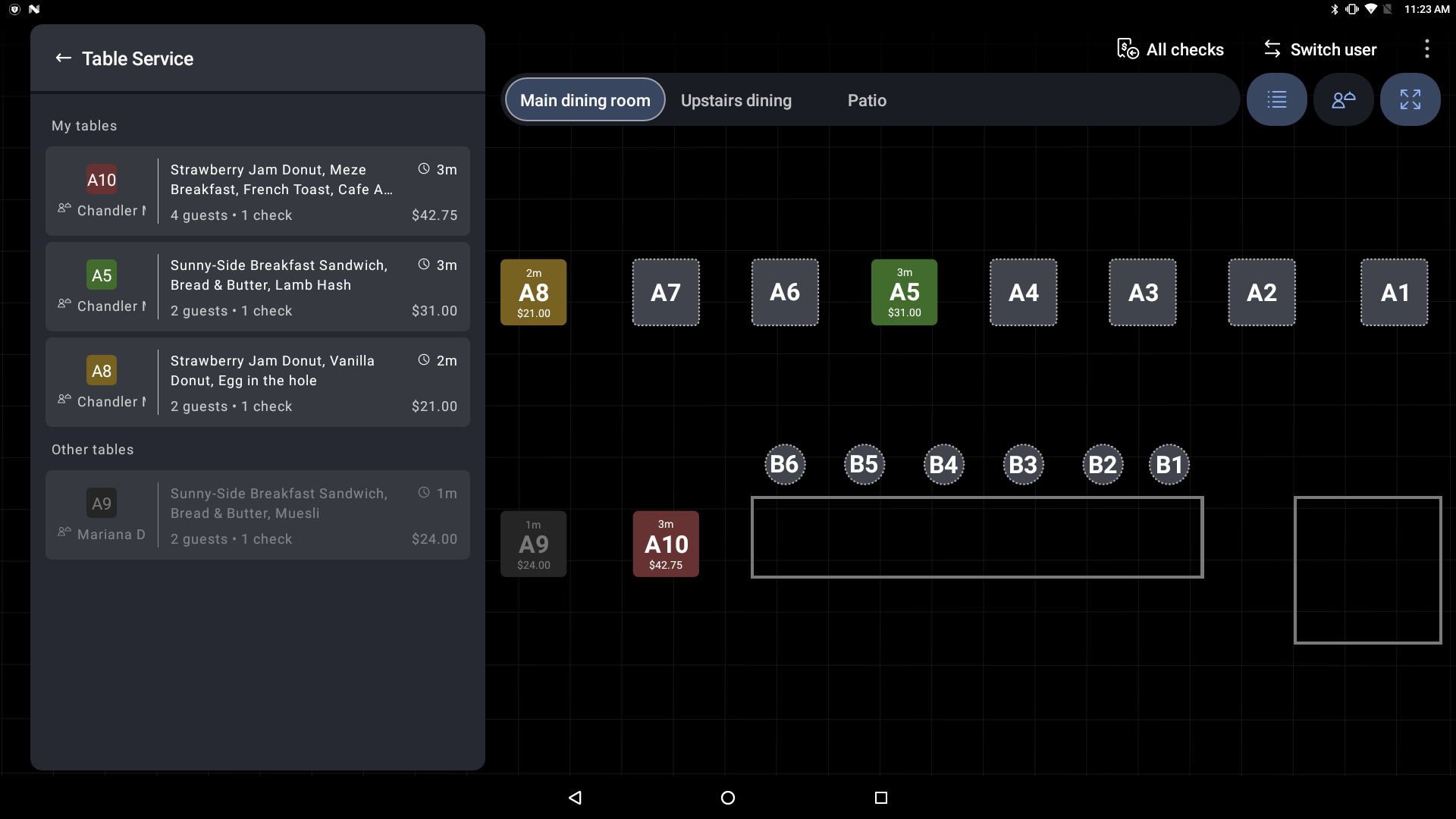 New POS: Managing Tables