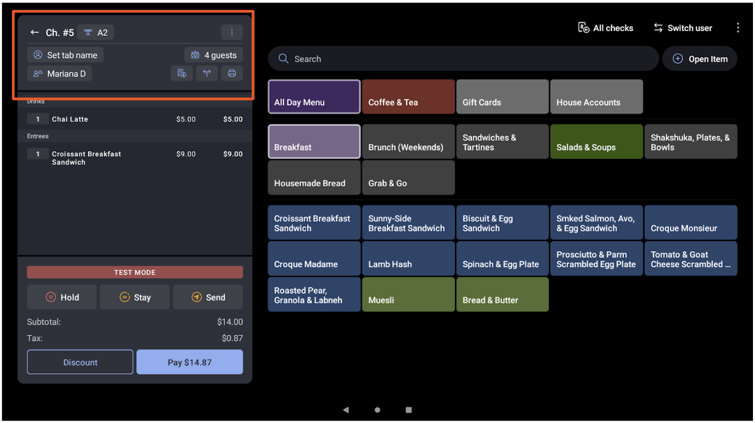 New POS: Managing Tables