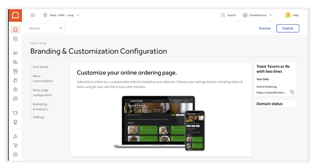Customizing Your Toast Online Ordering Page