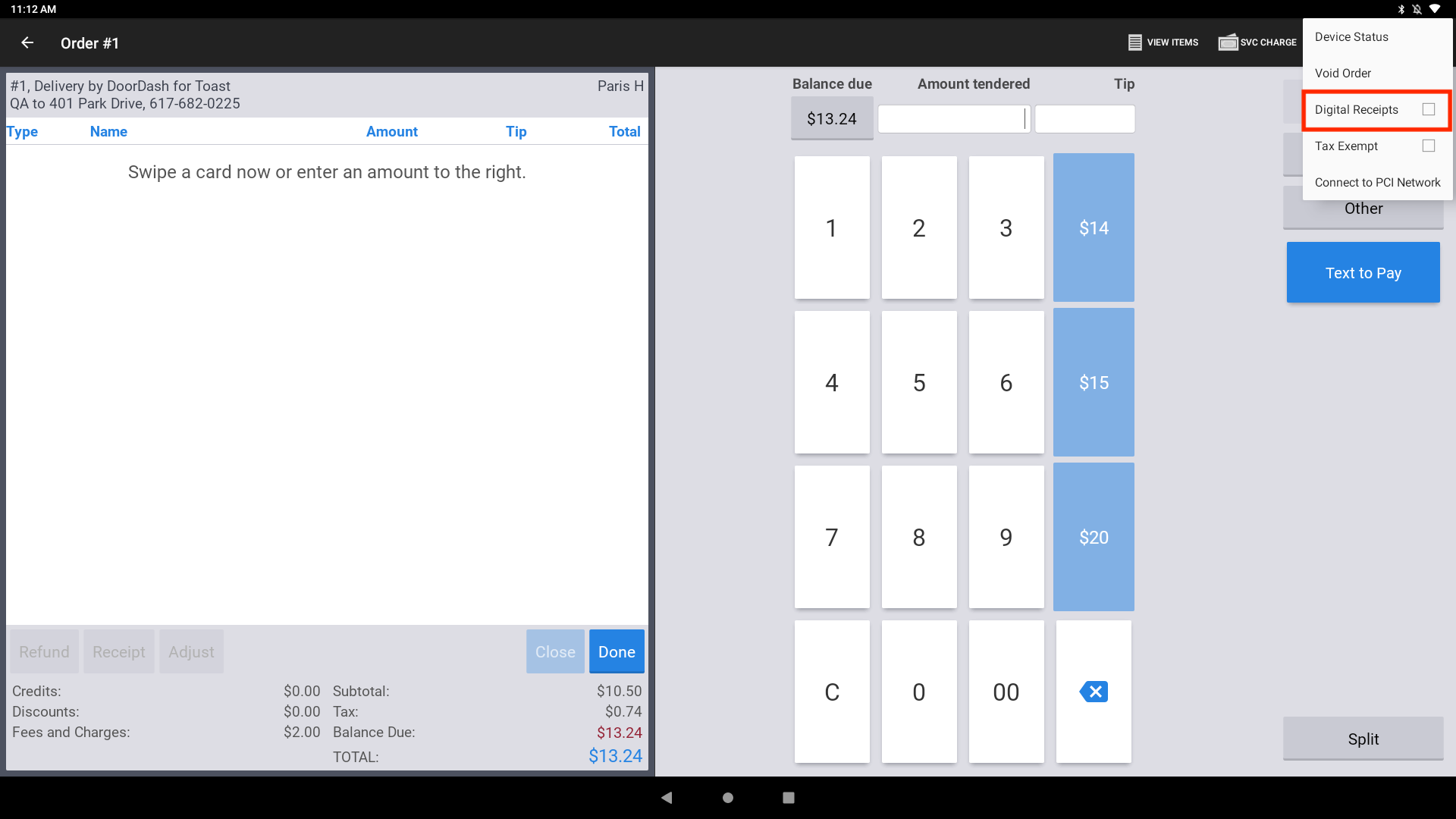 Toast Delivery Services Phone Order Tips