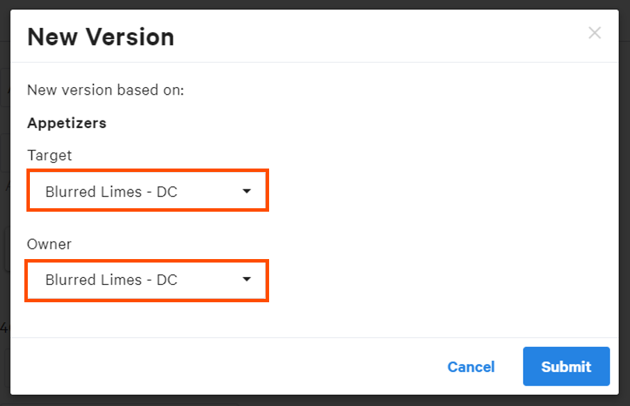 Copying Menus to Other Locations Using Multi-Location Management