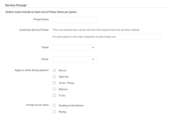 Creating and Utilizing Service Prompts